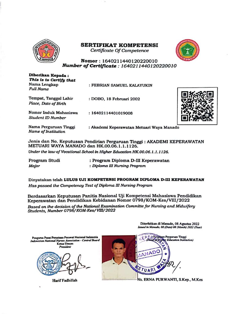 Sertifikat Kompetensi | PDF