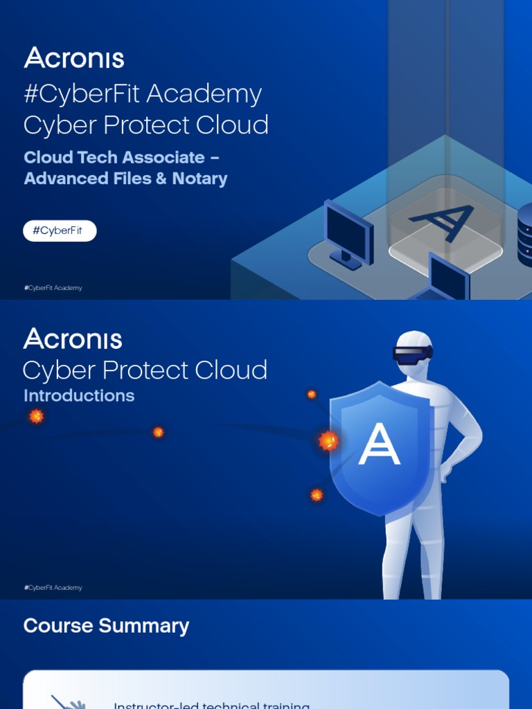 Acronis #CyberFit Cloud Tech Associate Advanced Files and Notary 2022 ...