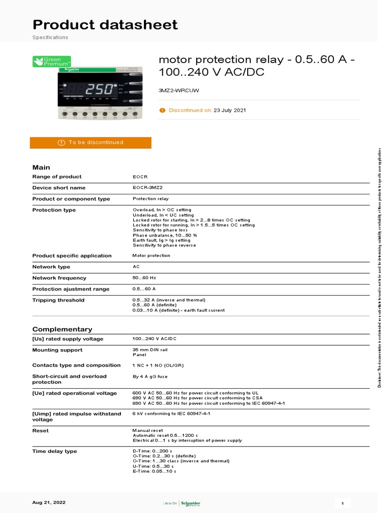 Eocr 3mz2-Wrcuw | PDF | Relay | Alternating Current