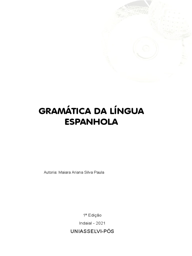 Gramática Da Língua Espanhola | PDF | Linguística | Gramática