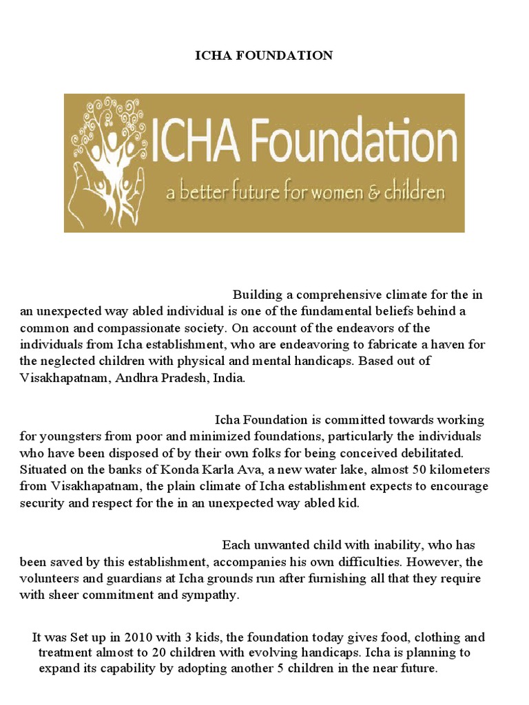 ICHA Foundation | PDF | Disability