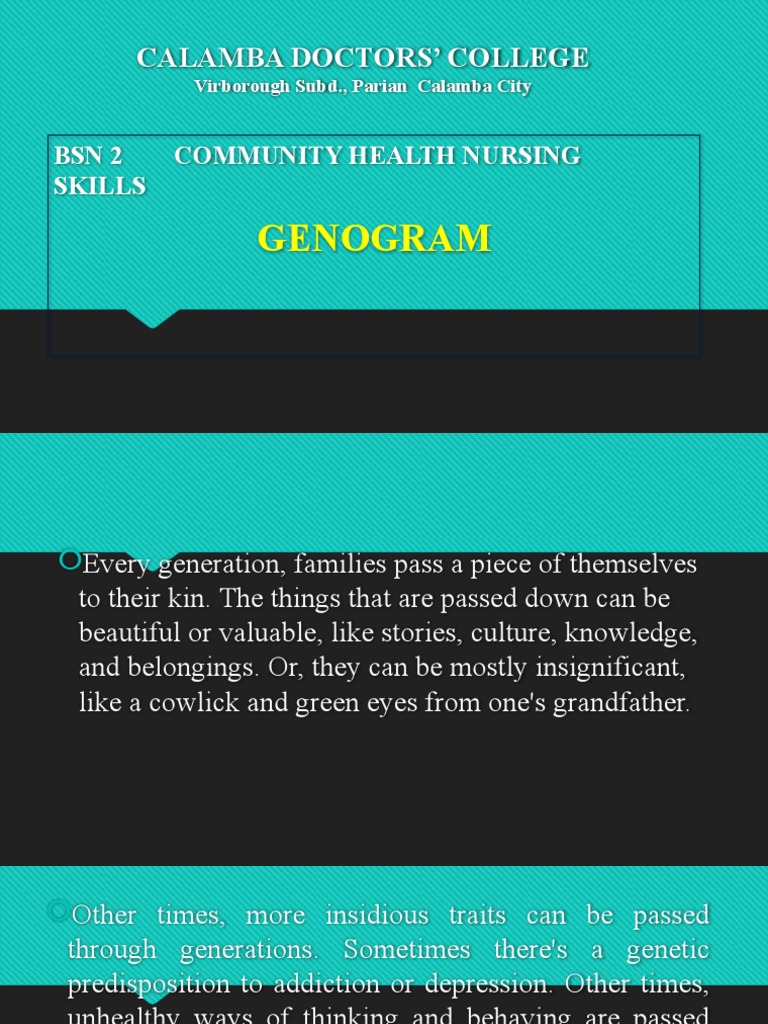 Understanding Family Patterns Through the Generations: A Genogram of ...