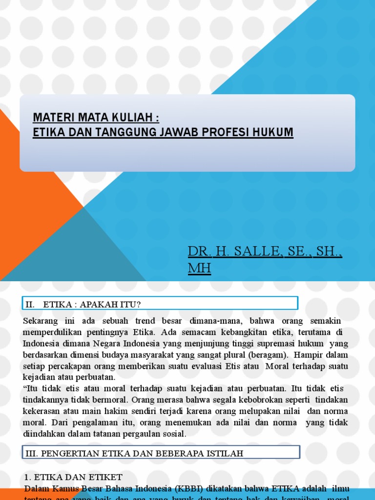 2.bahan Ajar S2 ETIKA PROFESI HUKUM S2 | PDF