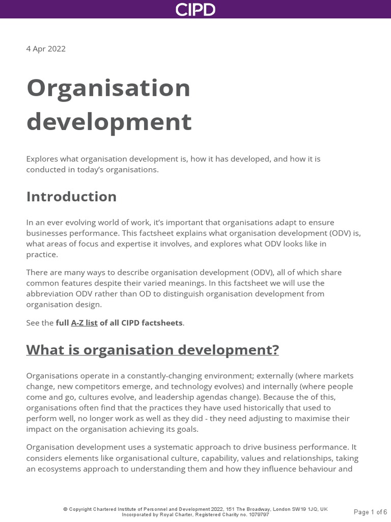 Organization Development | PDF | Organization Development | Change ...