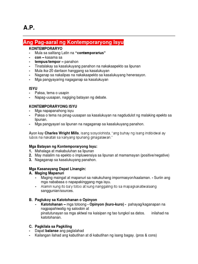 Araling Panlipunan - Q1 - Reviewer | PDF