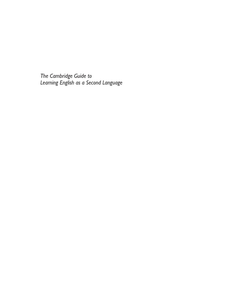 The Cambridge Guide To Learning English As A Second Language | PDF | Second Language Acquisition ...
