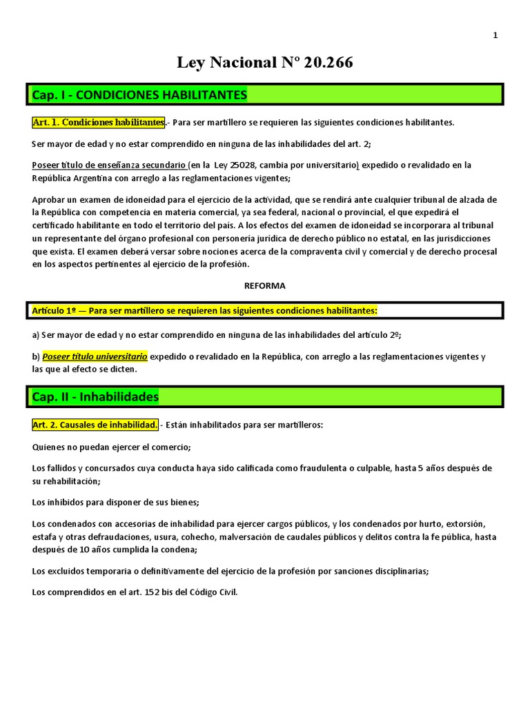 Ley Nacional #20266 (Complementada Por La N°25.028) | PDF | Propiedad ...