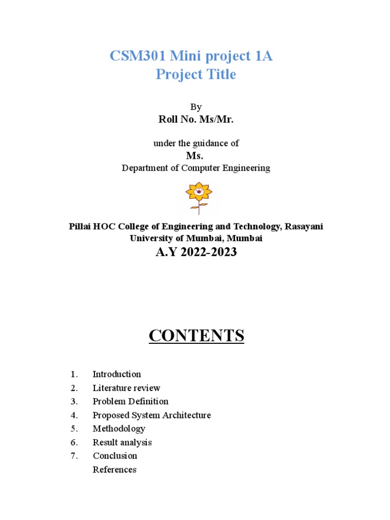 CSM301 Miniproject PPT Format | PDF