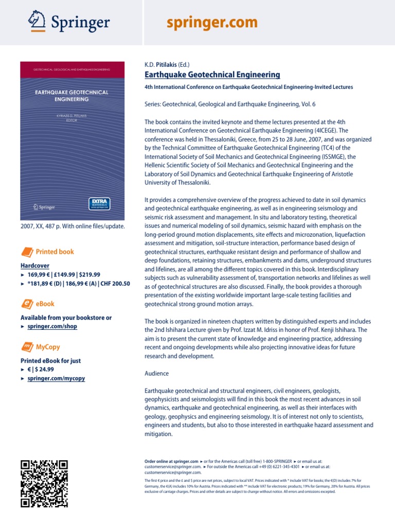 Productflyer - 978 1 4020 5892 9 | PDF | Earthquake Engineering ...