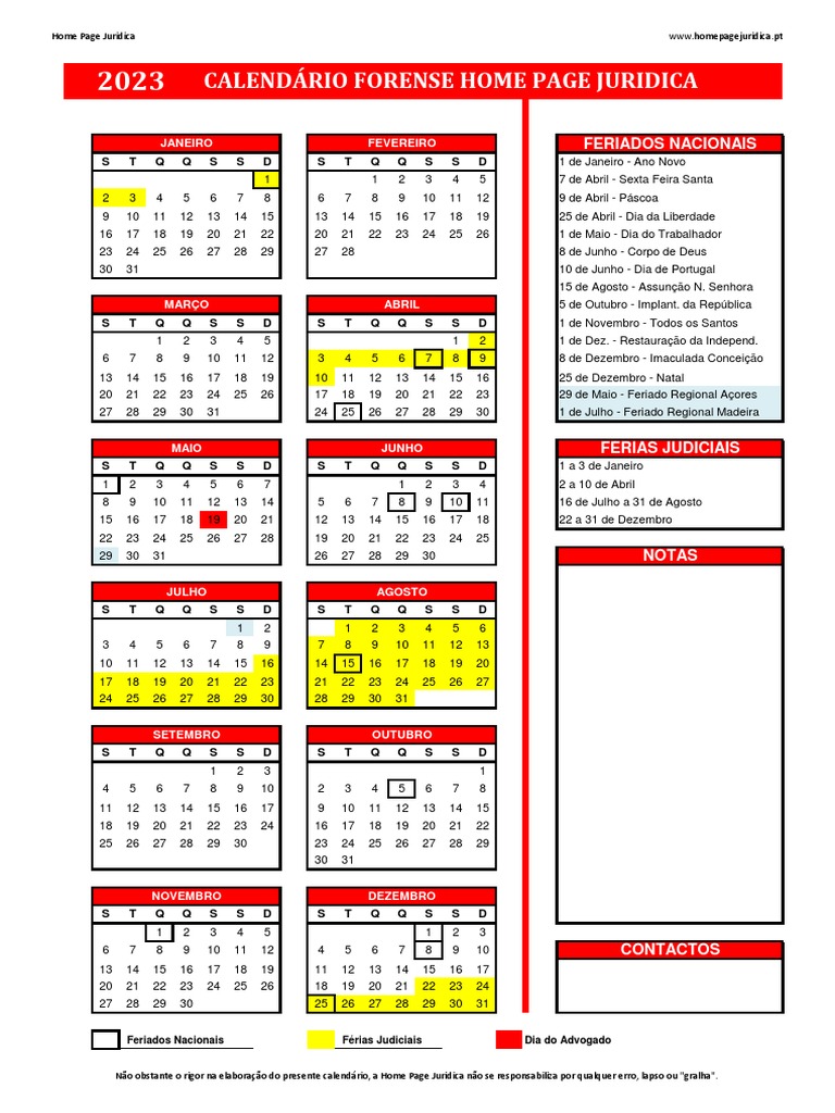 Calendario Forense HPJ 2023 | PDF