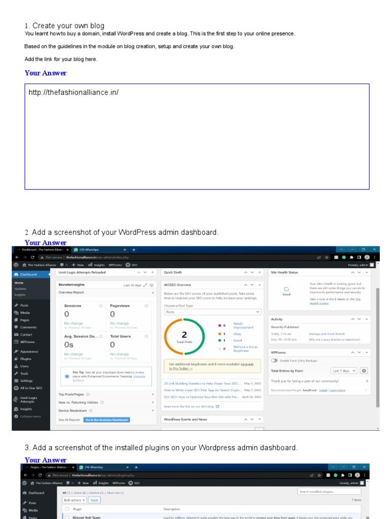 Blog Creation - Live Project | PDF