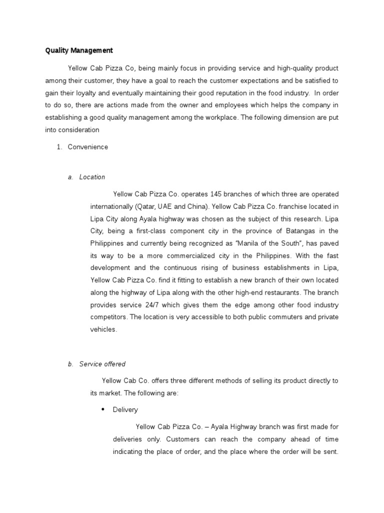 Quality Management | PDF