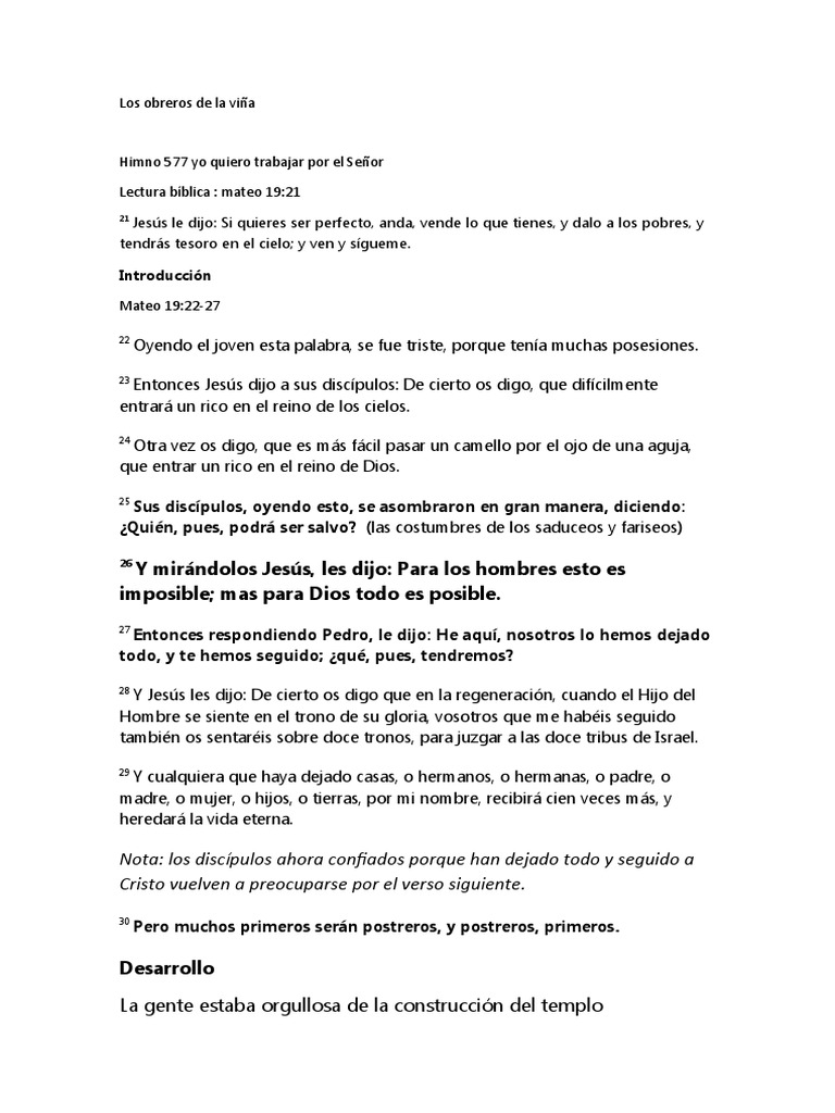 Los Obreros de La Viña | PDF | Herodes el grande | Jesús