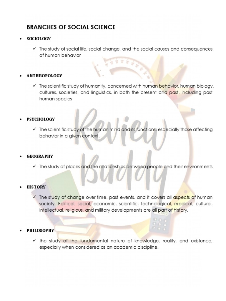 Overview of Social Science Branches | PDF | Social Sciences | Science