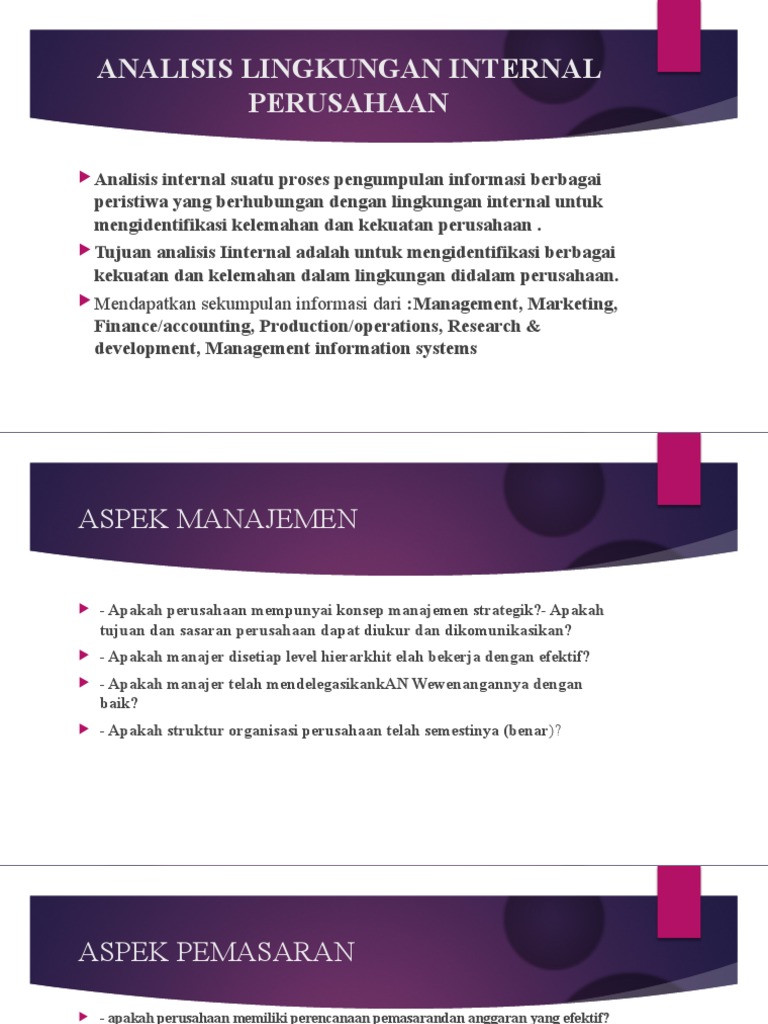 Analisis Lingkungan Internal Perusahaan - Pert.v | PDF