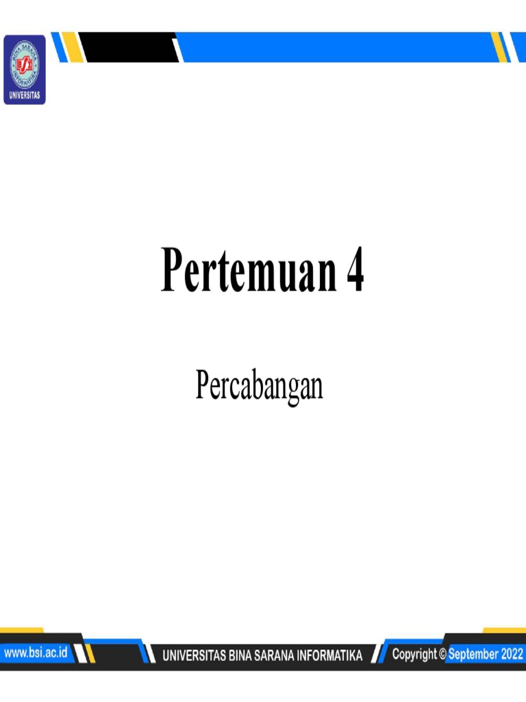 Pertemuan 4: Percabangan | PDF