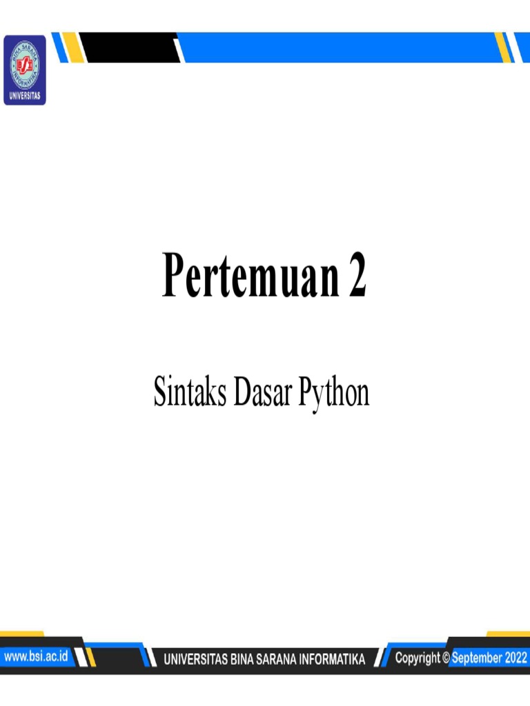 Pertemuan 2: Sintaks Dasar Python | PDF | Komputer