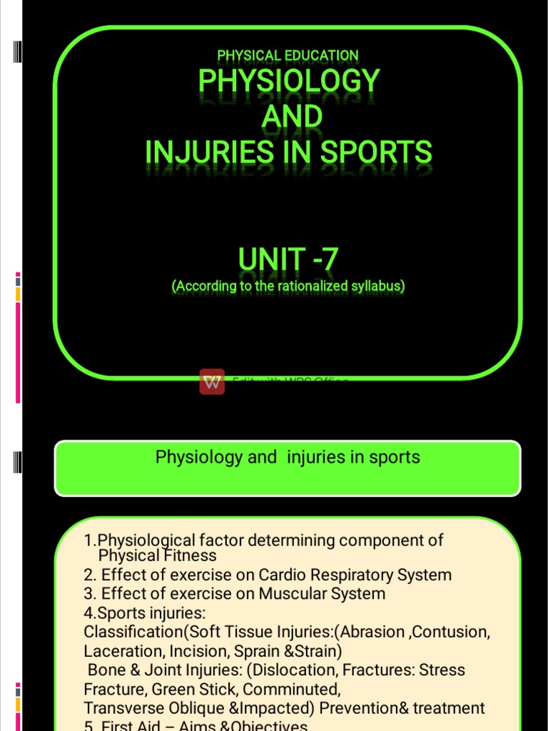 Physiology and Injuries in Sports | PDF | First Aid | Skeletal Muscle