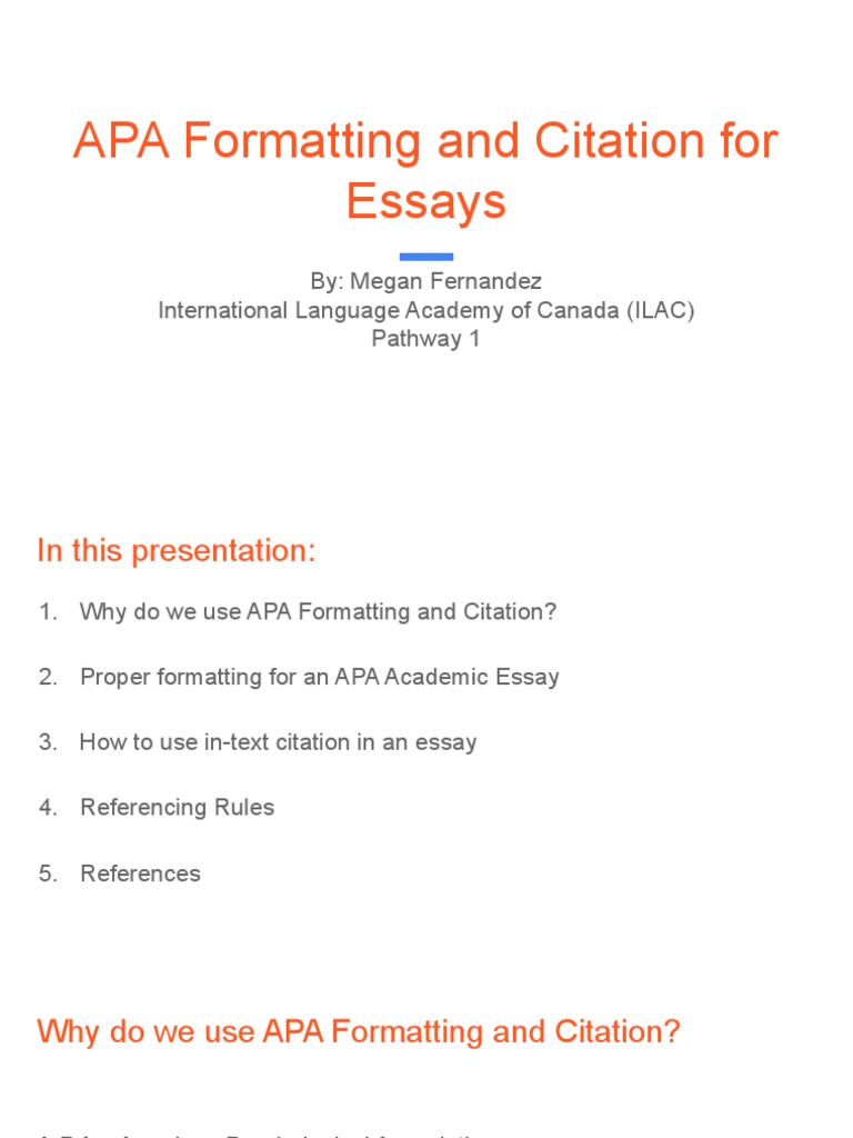 APA Formatting and Citation (For Essays) | PDF | Citation | American ...