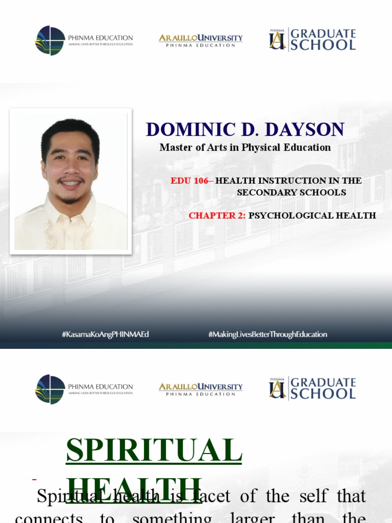 Dominic D. Dayson - Psychological Health | PDF