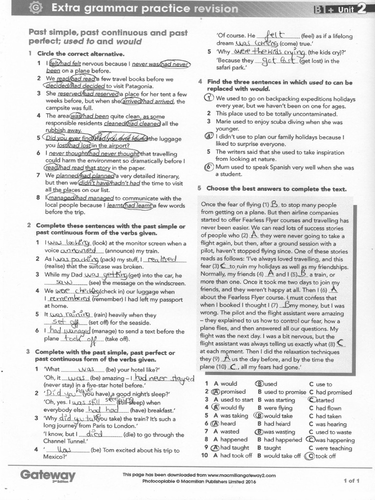 Grammar Revision Unit 2 | PDF