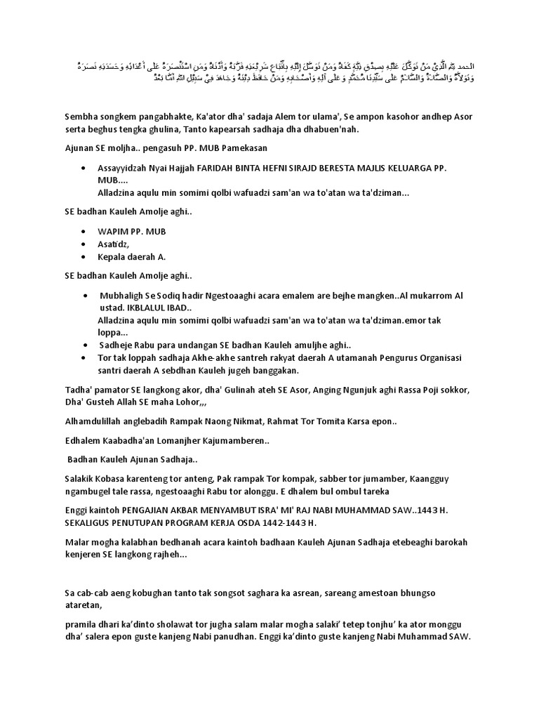 Teks MC Madura | PDF