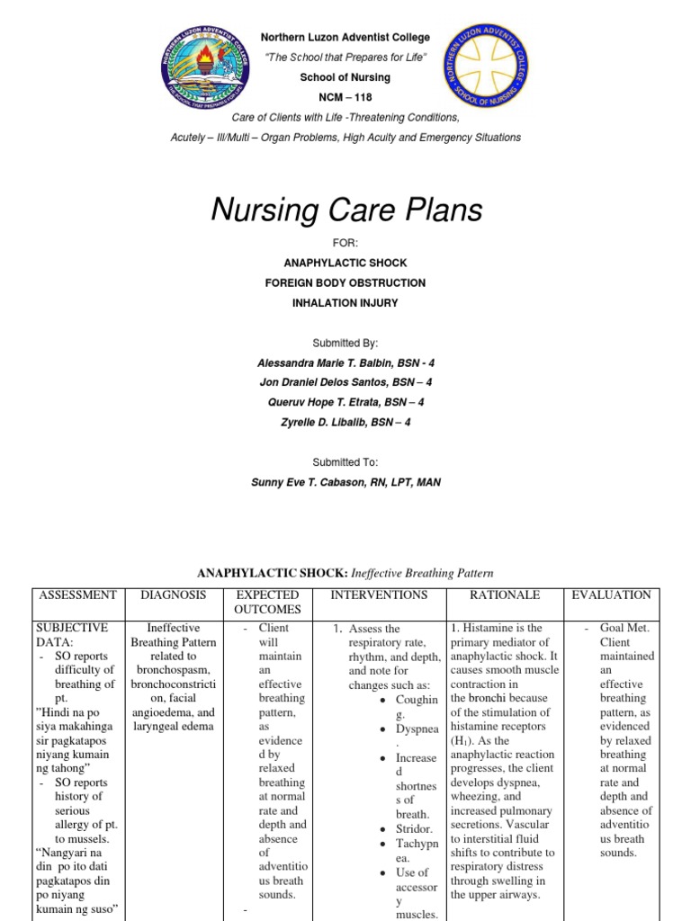 NCM 118 Nursing Care Plans | PDF | Clinical Medicine | Medical Specialties
