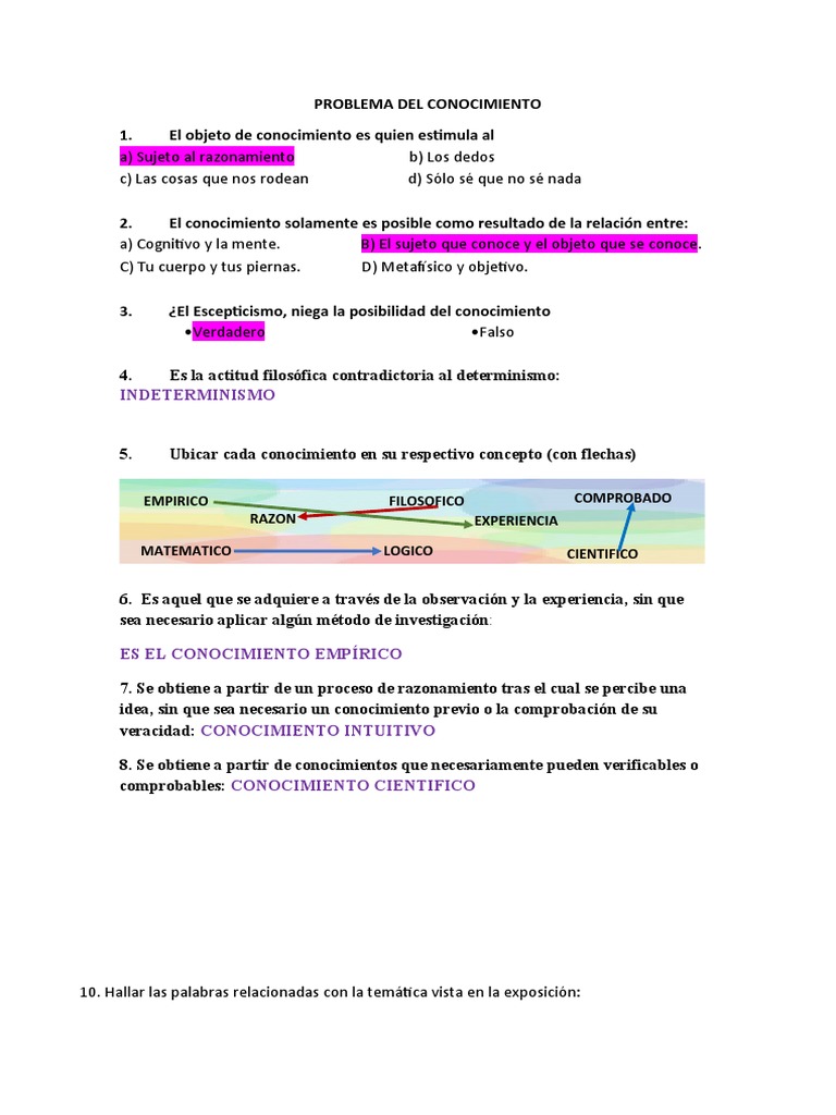 Problema Del Conocimiento | PDF | Conocimiento | Verdad