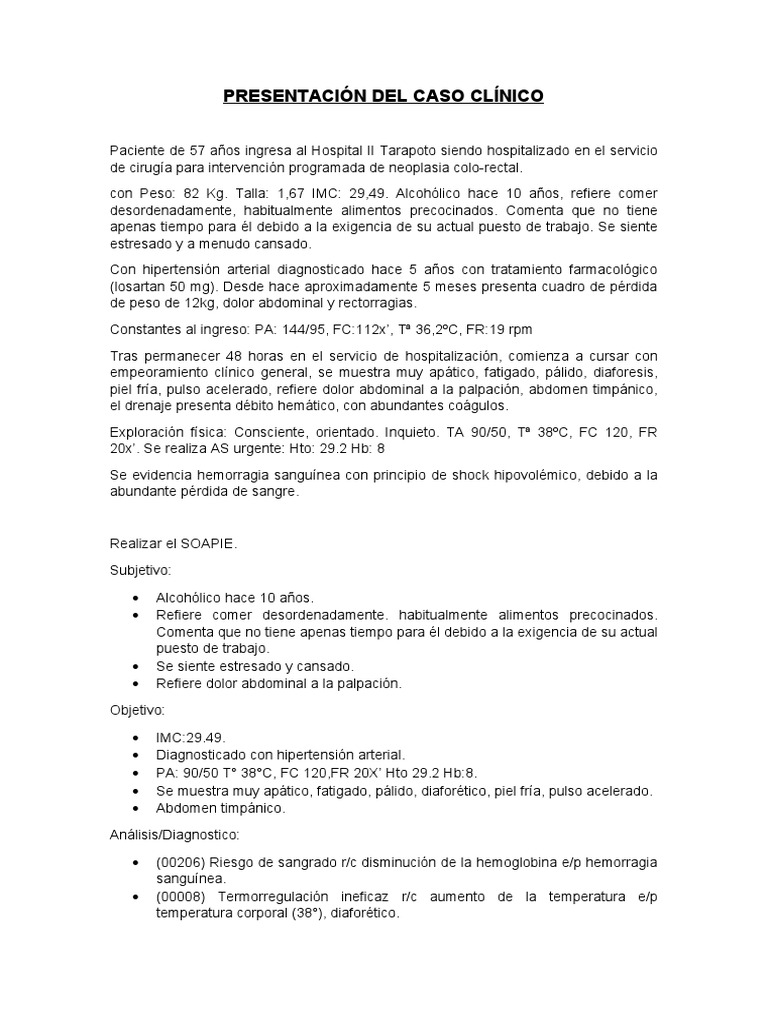 CASO CLINICO 1 - Desarrollado. | PDF | Sangre | Termorregulación
