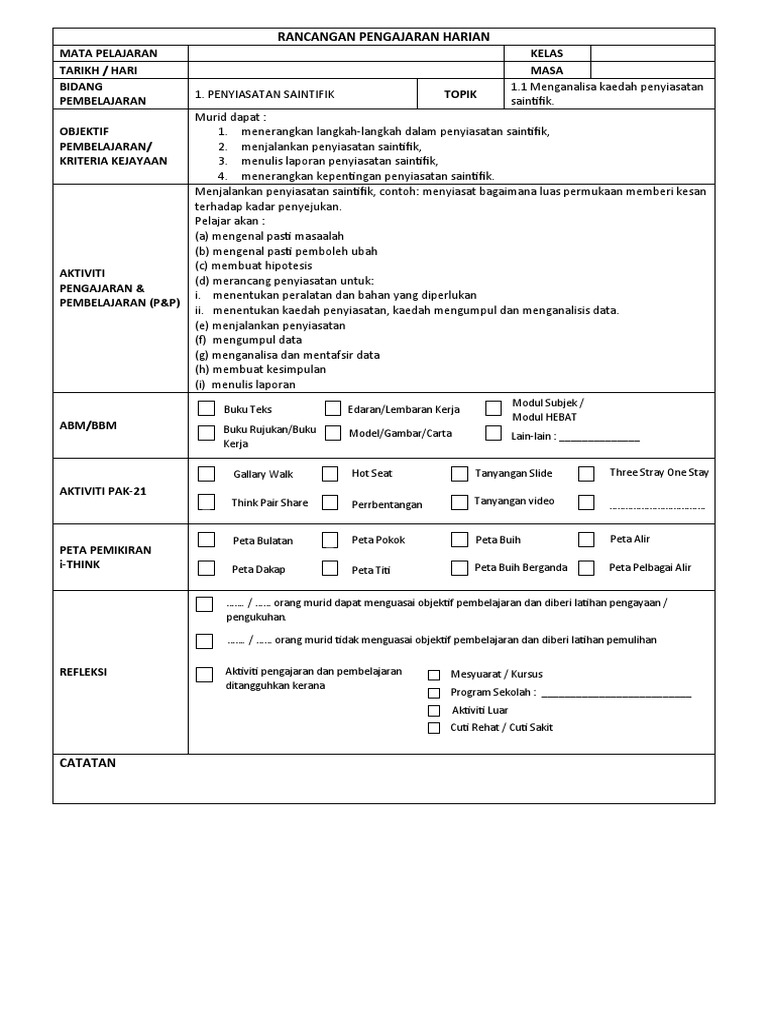 RPH Tingkatan 4 | PDF
