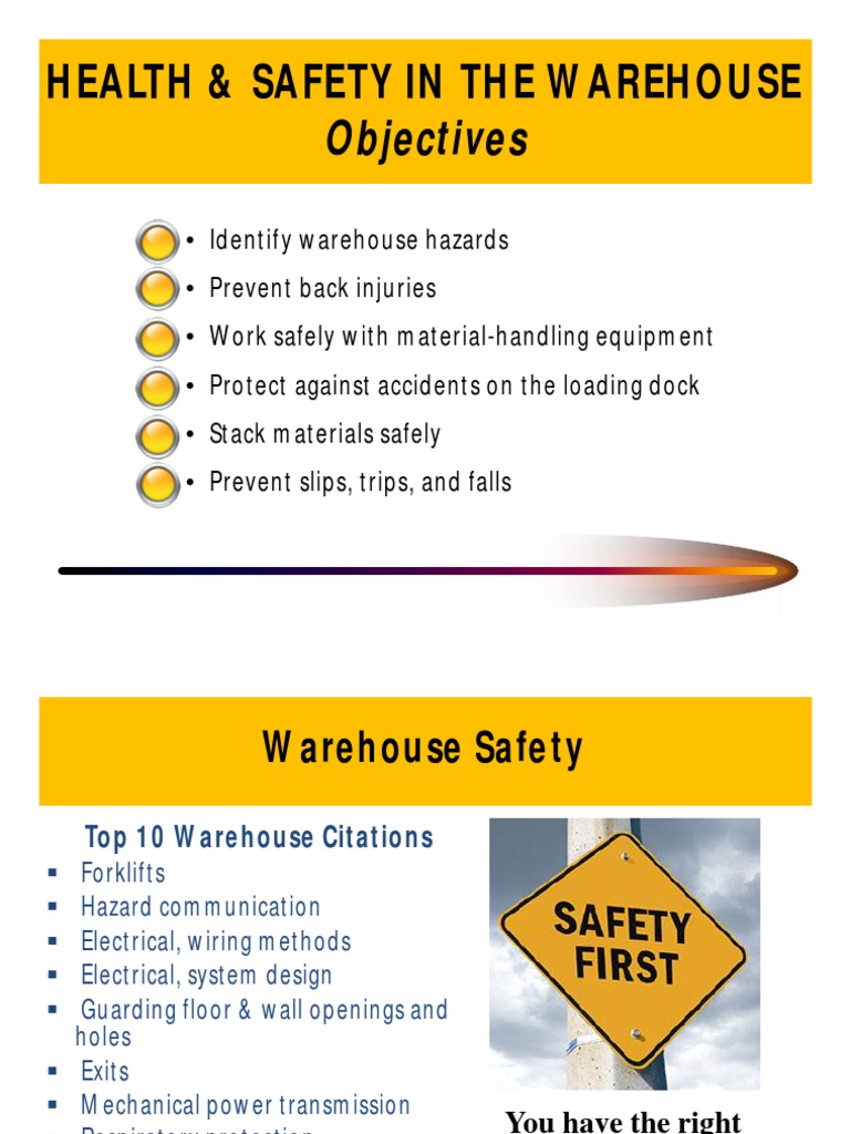 Safety in The Warehouse | PDF | Personal Protective Equipment | Forklift
