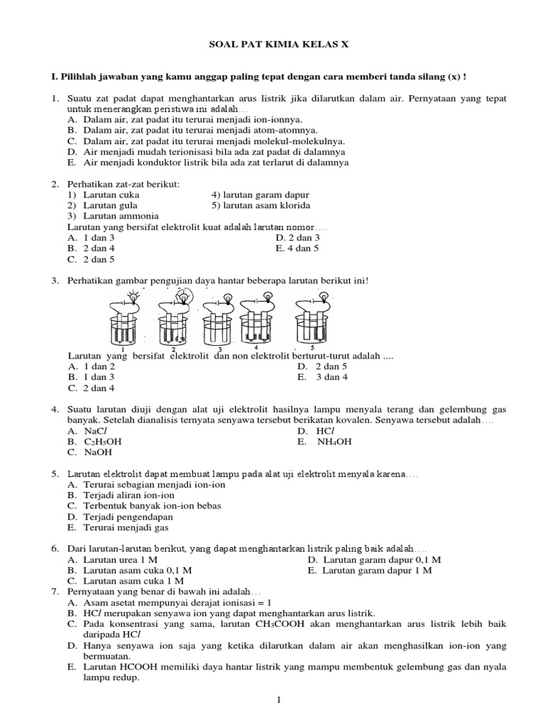 Soal PAT Kimia - X | PDF