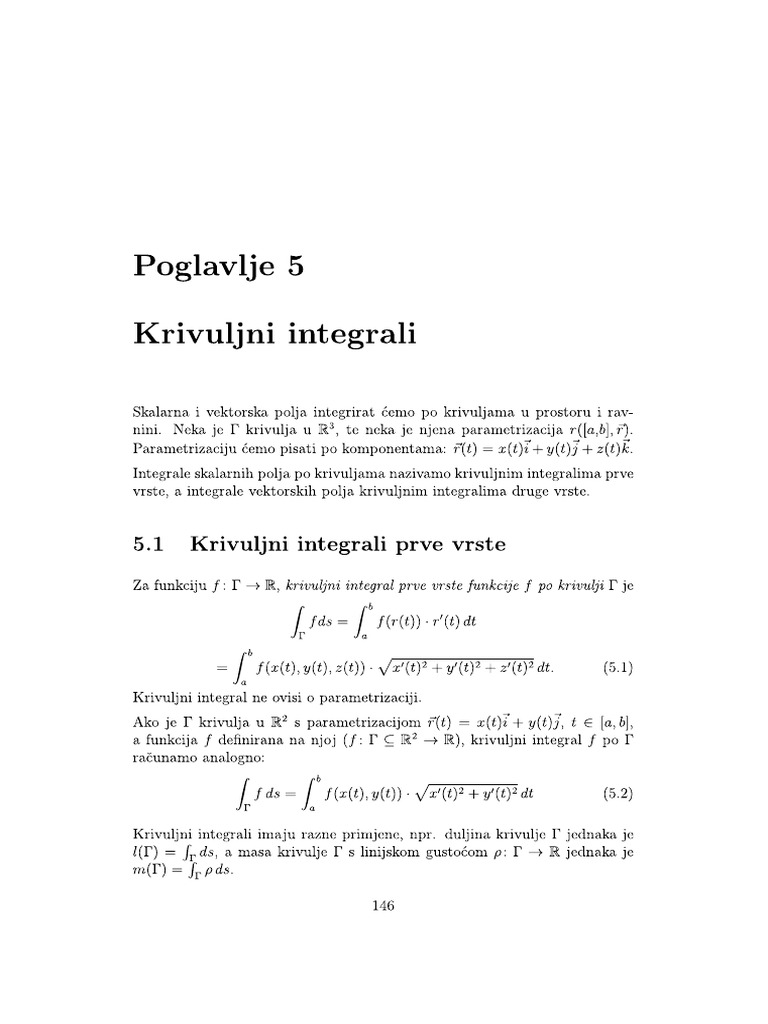 Krivuljni Integrali 1. Vrste | PDF