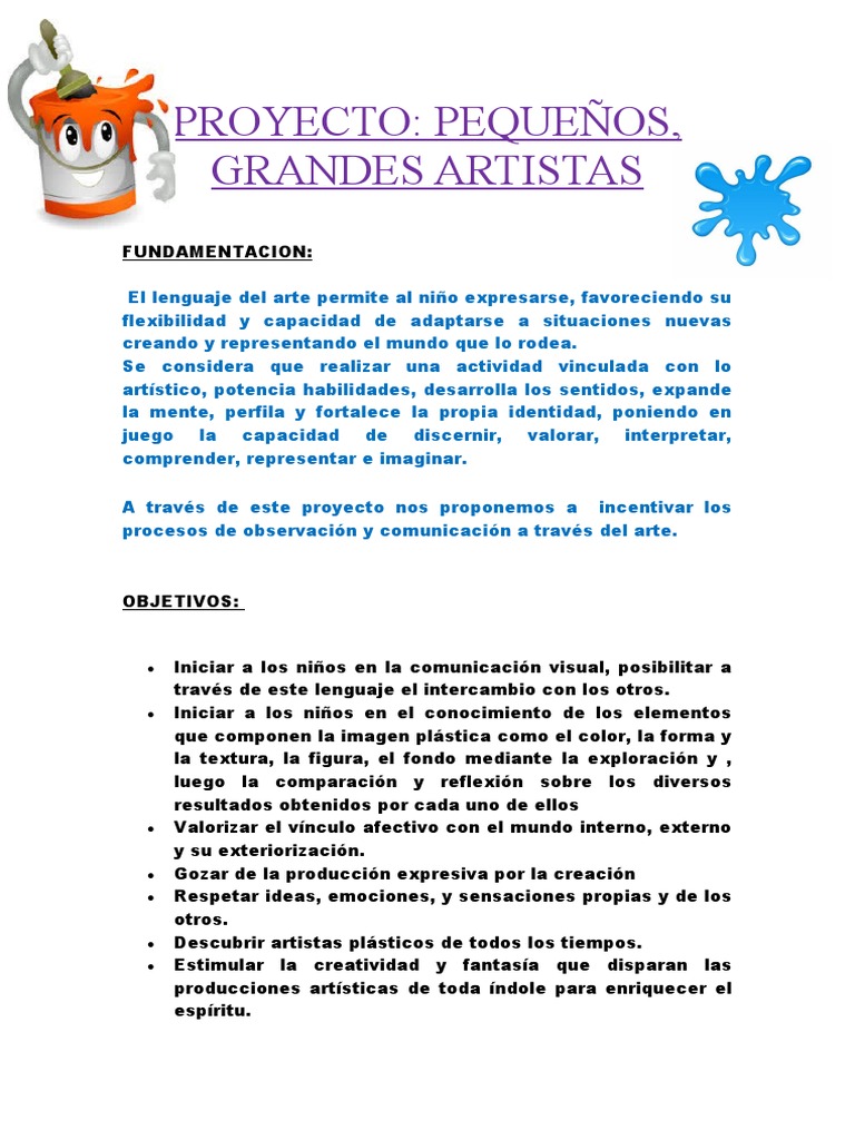 Proyecto Pequeños Grandes Artistas | PDF | Pinturas | Escultura