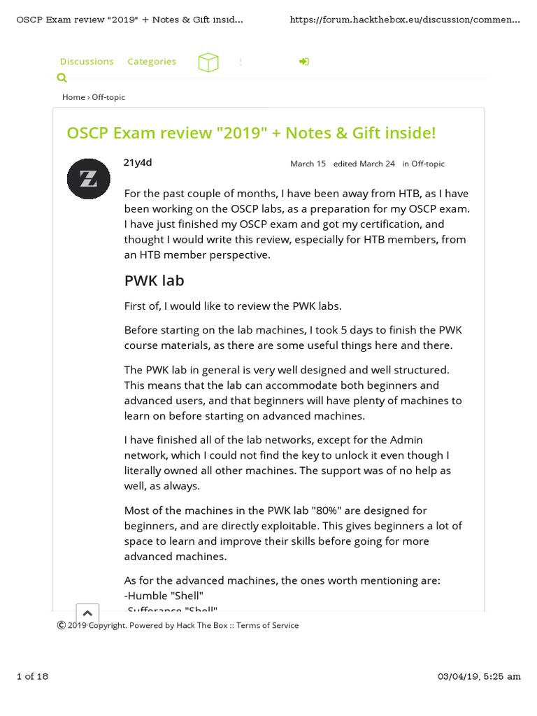 HTB Oscp Review | PDF | Penetration Test | Computer Security