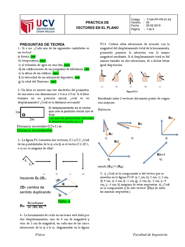 S01. Práctica de Vectores | PDF | Vector Euclidiano | Álgebra