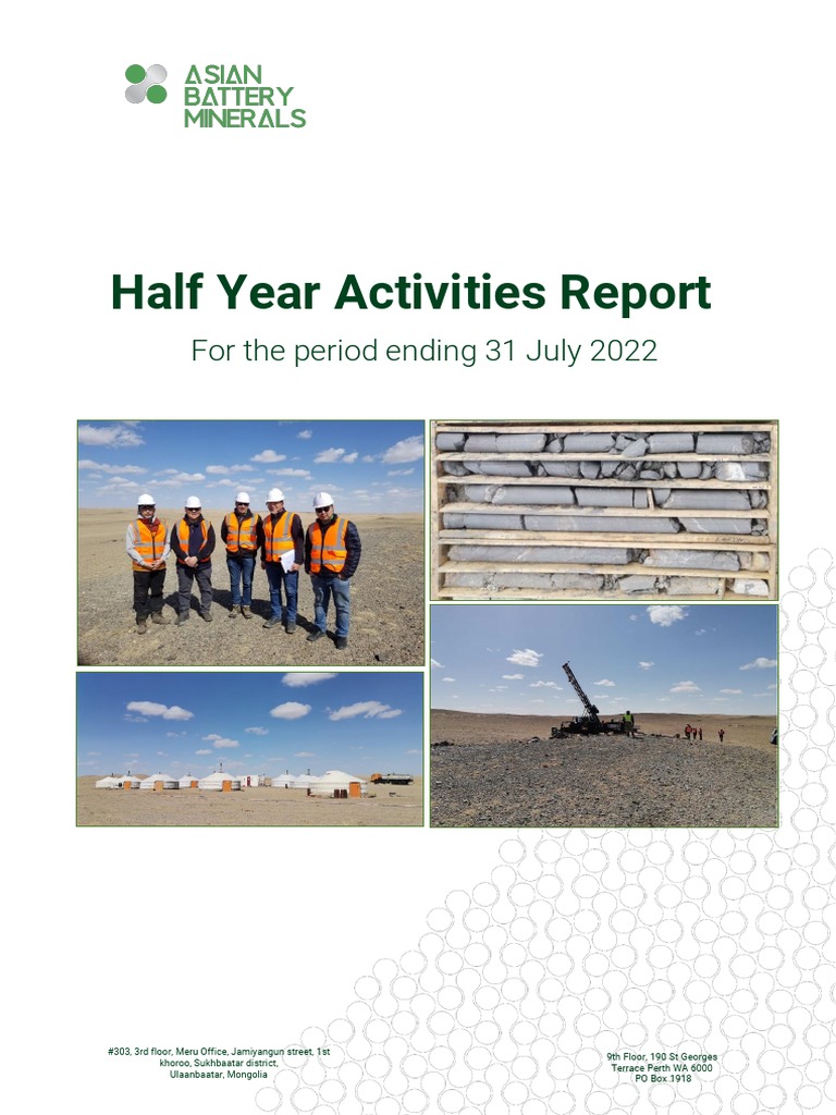 Half Year Report H1-2022 - ABM | PDF | Geology | Rock (Geology)