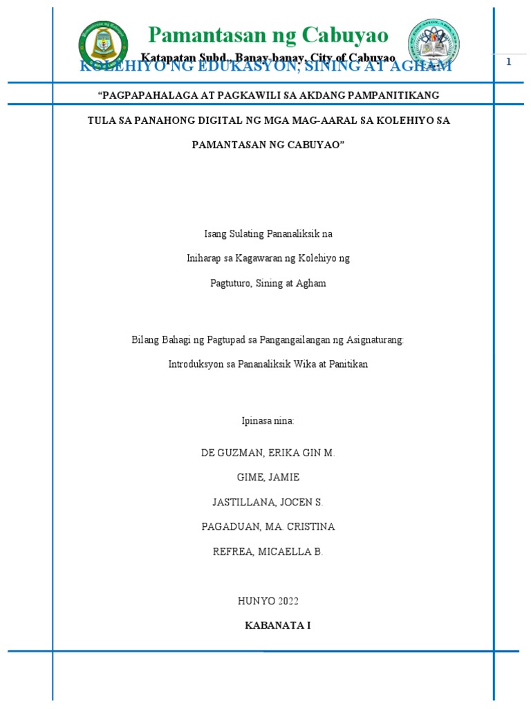 Thesis Kabanata 1 To 5 Updated | PDF