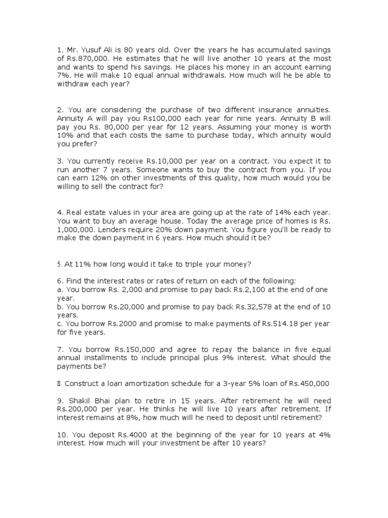 TVM Problems and Financial Planning | PDF | Present Value | Interest