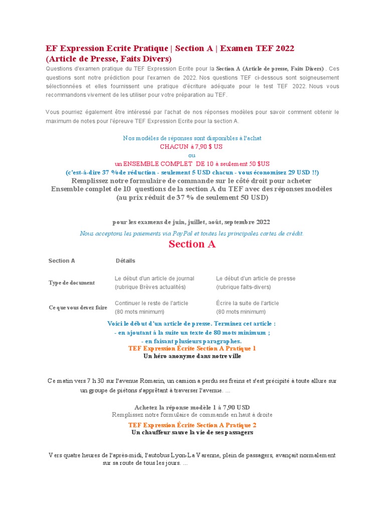 EF Expression Ecrite Pratique | PDF