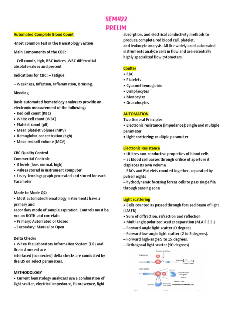 Automated Complete Blood Count Overview | PDF | Blood | Tissue (Biology)