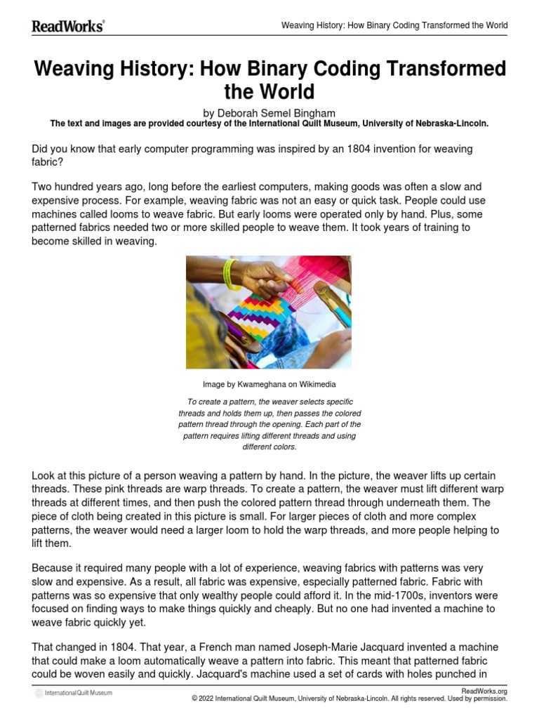 Kami Export - Leila Perkins - Advisory 1014 | PDF | Weaving | Loom