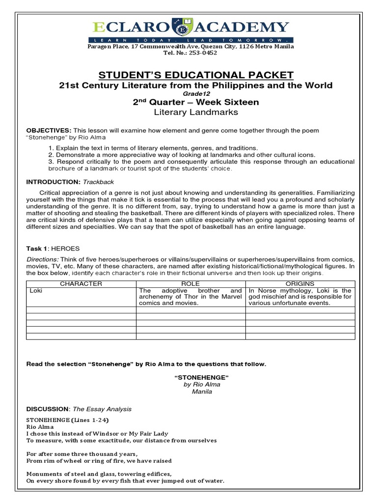 Learning Packet Week 16 | PDF
