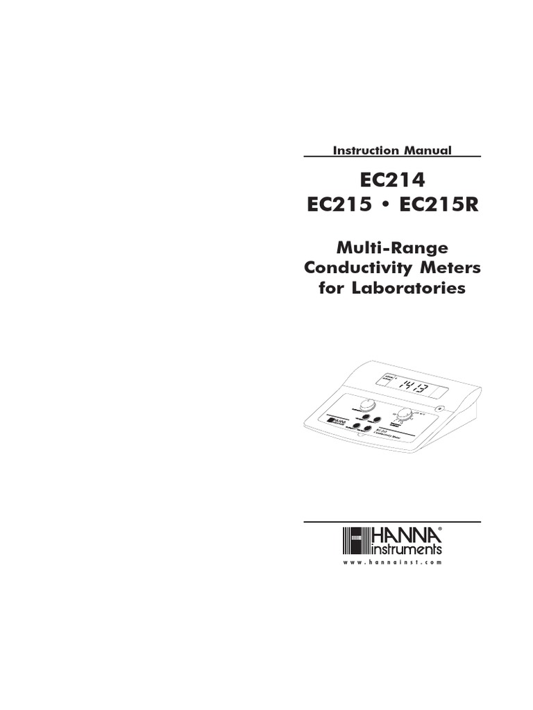 Manual Conductimetro EC214-EC 215-EC 215R | Download Free PDF | Calibration | Electrostatic ...
