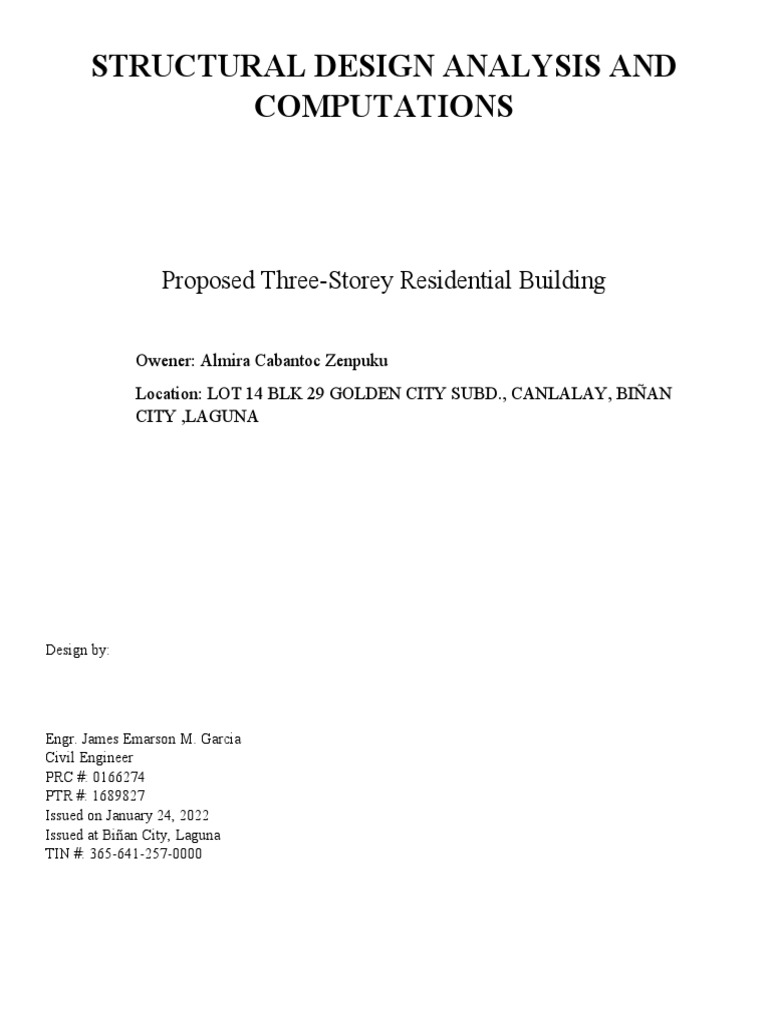 STRUCTURAL DESIGN AND ANALYSIS | PDF | Concrete | Structural Engineering