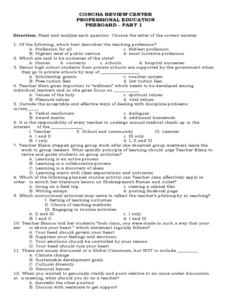 Prof Ed Forsept 2022 | PDF | Educational Assessment | Teaching Method