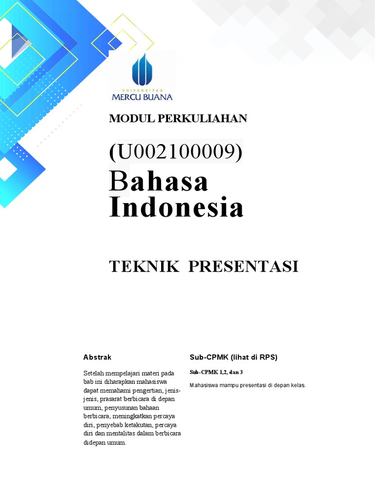 Modul 7 Teknik Presentasi | PDF