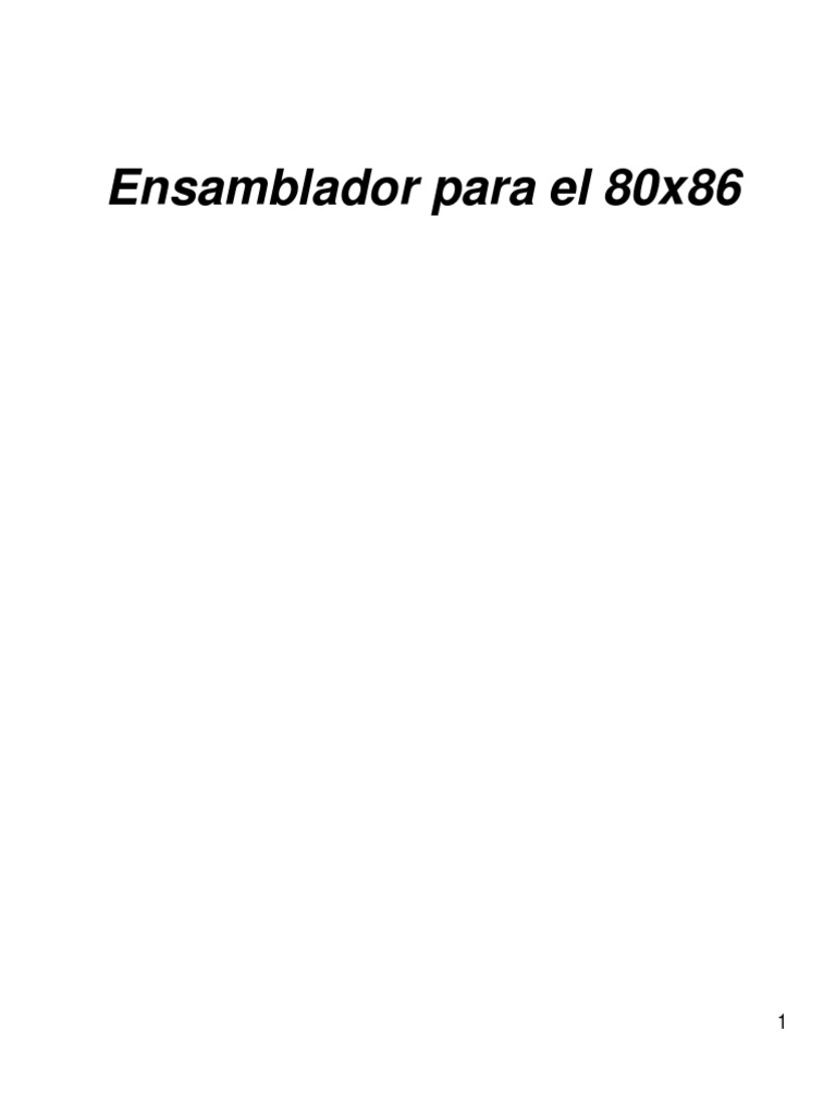 Ensamblador para El 80x86 | PDF