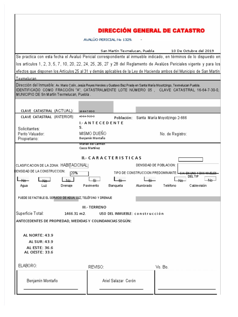 Avalúo Catastral | PDF