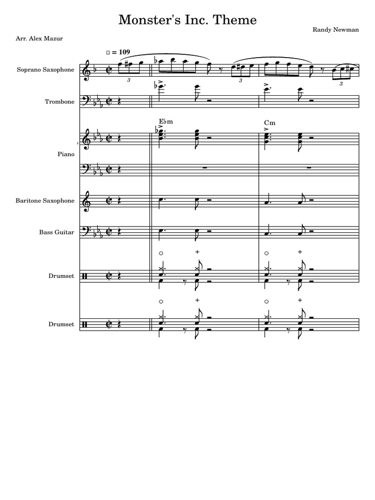 Monsters Inc Theme | PDF | African American Music | Music Industry